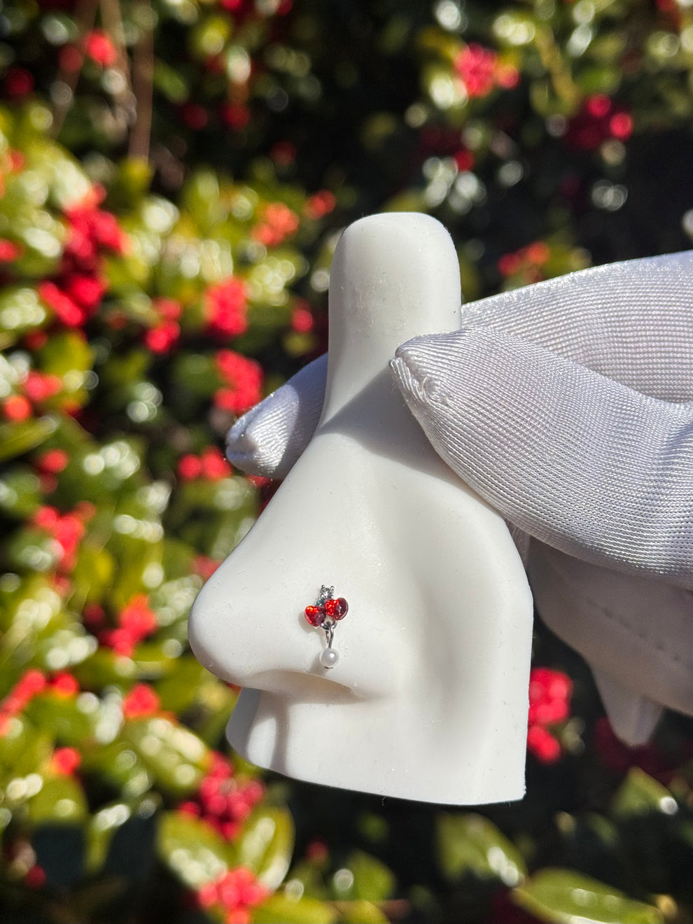 Cherry nose ring – THE PIERCING GALLERY